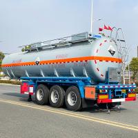 China Carbon Steel Polyethylene Lined 3 Axle HCL Tank Semi Trailer Chemical Liquid Transport Truck for sale