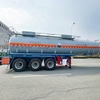 China Carbon Steel Polyethylene Lined 3 Axle HCL Tank Semi Trailer Chemical Liquid Transport Truck for sale