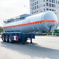 China Carbon Steel Polyethylene Lined 3 Axle HCL Tank Semi Trailer Chemical Liquid Transport Truck for sale