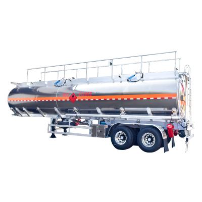 China 33000L 38000L Dual Axle Diesel Gasoline Oil Transport Tank Semi Trailer with Carbon Steel Body for sale