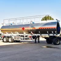 China 33000L 38000L Dual Axle Diesel Gasoline Oil Transport Tank Semi Trailer with Carbon Steel Body for sale