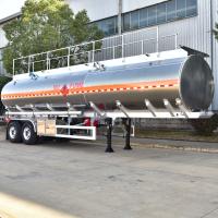 China 33000L 38000L Dual Axle Diesel Gasoline Oil Transport Tank Semi Trailer with Carbon Steel Body for sale
