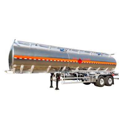 China Dual Axle Stainless Steel 33000L 38000L Diesel Gasoline Fuel Tank Semi Trailer Transport Vehicle for sale