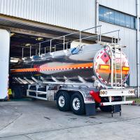 China Dual Axle Stainless Steel 33000L 38000L Diesel Gasoline Fuel Tank Semi Trailer Transport Vehicle for sale
