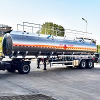 China Dual Axle Stainless Steel 33000L 38000L Diesel Gasoline Fuel Tank Semi Trailer Transport Vehicle for sale