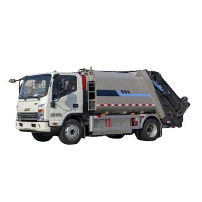 China Pure Electric Sanitation Cleaning Truck 8000L Rear Loader Compactor Trash Can Garbage Truck for sale