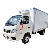 China 2 Tons Foton Mini Refrigerated Truck Freezer Small Refrigerated Truck Ice Cream Truck Diesel Engine Capacity 4L Gasoline for sale