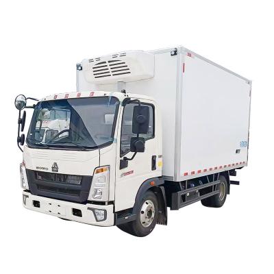 China Manual Transmission CNHTC Haowo 4.2 Meter Refrigerated Truck Ice Cream Transport Vehicle Blue Plate Maximum Torque Nm ≤500Nm for sale