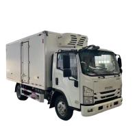 China Japanese 1SUZU KV100 Loading 3 Tons Fiberglass Freezer Commercial Refrigerator Van Truck for sale