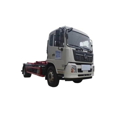 China Dongfeng 5 Ton Hydraulic Lifter Hook Lift Waste Roll on Roll off Dumpster Truck With Bin Garbage Truck for sale