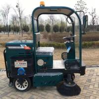 China Commercial Electric Ride On Road Cleaner Auto Dumping Vehicle Battery Powered Sweeper for sale