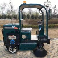 China Commercial Electric Ride On Road Cleaner Auto Dumping Vehicle Battery Powered Sweeper for sale