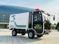 China Fully Enclosed Sanitation Cleaning Truck Four Wheel Drive Pure Electric Sprinkler Truck for sale