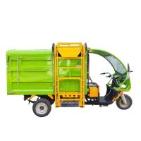 China Three Wheeled Electric Side Loading Garbage Truck With Long Lasting Battery for sale