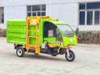 China Three Wheeled Electric Side Loading Garbage Truck With Long Lasting Battery for sale