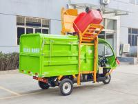 China Three Wheeled Electric Side Loading Garbage Truck With Long Lasting Battery for sale