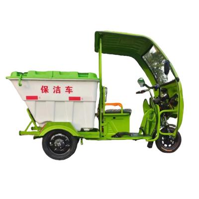 China Pure Electric Mini Electric Three Wheeled Side Trailer Garbage Truck 48V Cleaning Vehicle for sale