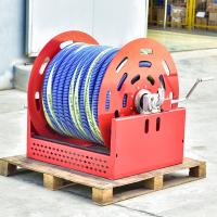 China Key words Large 100meter Manual Retractable Fuel Hose Reel for Oil Fields in Customized Color for sale