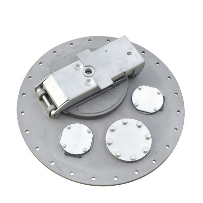 China European Standard 20' Round Manhole Cover for Fuel Tanker Truck Manway Manhole Cap With Double Inner Breath Valve Medium Light for sale