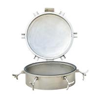 China Check Material DN500 Stainless Steel Quick-open Manhole Cover for Tank Truck Fluoro Rubber Seal Material for sale