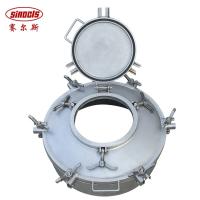 China Check Material DN500 Double-layer Small Stainless Steel Quick-open Manhole Cover for Tank Truck for sale
