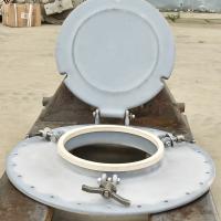 China Chemical Vehicle Special DN 500mm Plastic Lined Manhole Cover for Material Inspection for sale
