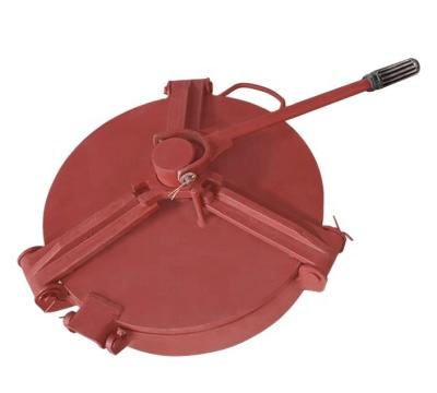 China Modified Rubber/Nitrile Rubber Seal Material Carbon Steel Three-claw Manhole Cover for Powder Material Transport Tank for sale