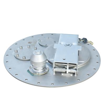 China 304 Stainless Steel European Standard Manhole Cover for Tank Truck -20- 150 Temperature and High Flow Rate for sale