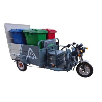 China Four Barrels Pure Sanitation Electric Tricycle Garbage Electric Sanitation Truck For Cleaning for sale
