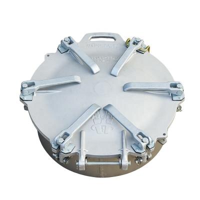 China Aluminum Alloy Six Claw Quick Open Stainless Steel Manhole Cover With Modified Rubber Seal Material for sale
