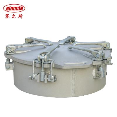 China Highly Accurate Aluminum Alloy Six-jaw Quick-open Manhole Cover Seat for Tanker Explosion-proof for sale