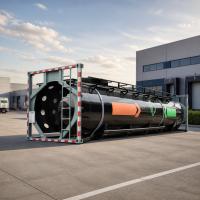 China 40ft 30000 Liters Oil Fuel ISO Tank Container for Chemical Liquid Transport for sale