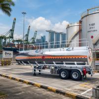China Carbon Steel Oil Tank Semi-Trailer Dual Axle, 33000L/38000L Capacity for Diesel & Gasoline Transport for sale