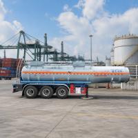 China 42CBM Bottom Discharge Tank Semi-Trailer with PTFE Lining for Corrosive Chemical Transport for sale