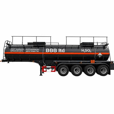 China KATELI 16–20mm LLDPE Lined Corrosive Goods Tank Semi-Trailer with DN100 Stainless Steel PTFE-Lined Pneumatic Valve and 4-Axle Reinforced Chassis for sale