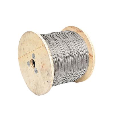 China 1x7 Stainless Steel Wire Rope 1mm 1.5mm 2mm Aisi 304 316 Stainless Steel Wire Cable for sale
