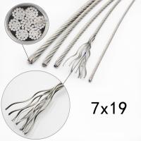 China 7x19 Stainless Steel Wire Rope 0.8mm-14mm 304 Stainless Steel Wire Cable For Fishing Industrial for sale