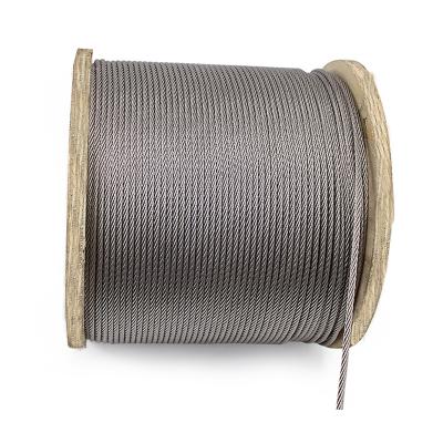 China 304 316 Stainless Steel Wire Rope AISI  7x7 3.0 4.0 5mm Stainless Steel Cable for sale