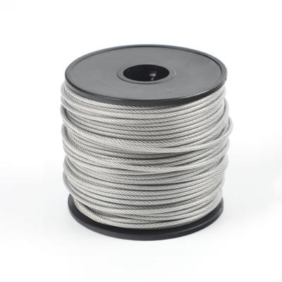 China 7x7 Nylon Wrapped Stainless Steel Wire Rope 2mm 2.5mm 3.0mm 304 316 SS Wire Rope for sale