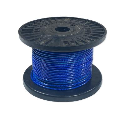 China 2mm 3mm 5mm PVC Coated Steel Wire Rope Colorful Plastic Coated Galvanized Steel Cable for sale