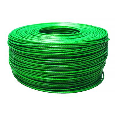 China Green PVC Coated Galvanized Steel Wire Rope 7x7 For Garden Fence Clothesline Trellis for sale