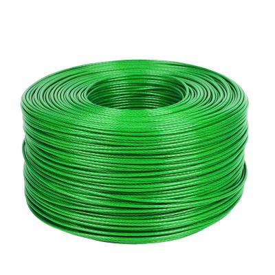 China Green Plastic Coated Steel Wire Rope 4mm 5mm 6mm PVC Coated Stainless Steel Wire Rope for sale