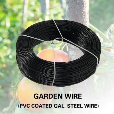 China 1mm 2mm 15m Plant Twist Tie Garden Wire Green Coated String Diy For Garden Training for sale