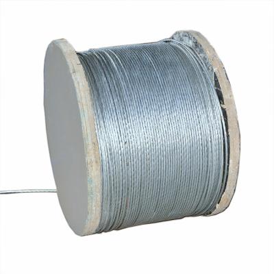 China 1x7 Galvanized Steel Strand 3.0mm 4.2mm 5.0mm 6.0mm Gi Stay Wire for sale