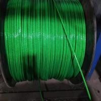 China Green PVC Coated Galvanized Steel Wire Rope 7x7 For Garden Fence Clothesline Trellis for sale