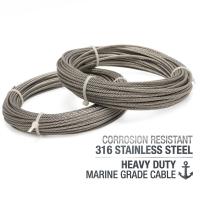 China 316L Stainless Steel Wire Rope 7x19 4-14mm Marine Grade Offshore Fishing for Mooring Rope for sale