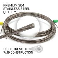 China 1x7 304 Stainless Steel Wire Rope 1-8mm Rigid Guardrail Tension Cable for Fencing System for sale