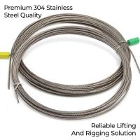 China 7x7 T316 Stainless Steel Aircraft Cable 0.8-6mm 1850lbs Breaking Strength for Deck Railing for sale