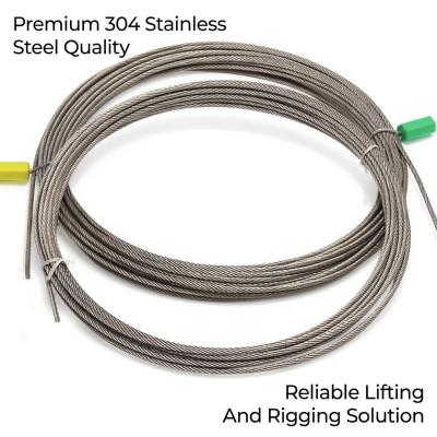 China 7x7 T316 Stainless Steel Aircraft Cable 0.8-6mm 1850lbs Breaking Strength for Deck Railing for sale