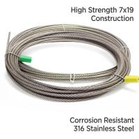 China 7x7 T316 Stainless Steel Aircraft Cable 0.8-6mm 1850lbs Breaking Strength for Deck Railing for sale